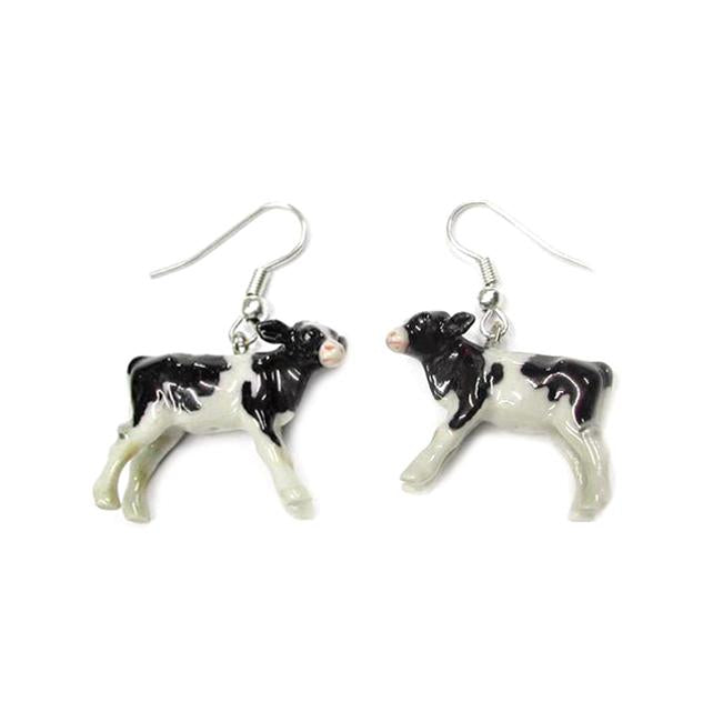 Cow Earrings - Porcelain Animal Jewelry — Little Critterz