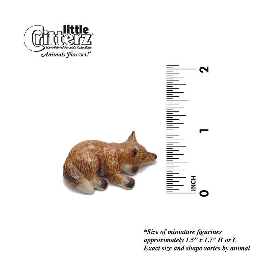 Porcelain Fox Pup - Handcrafted Miniatures - Little Critterz
