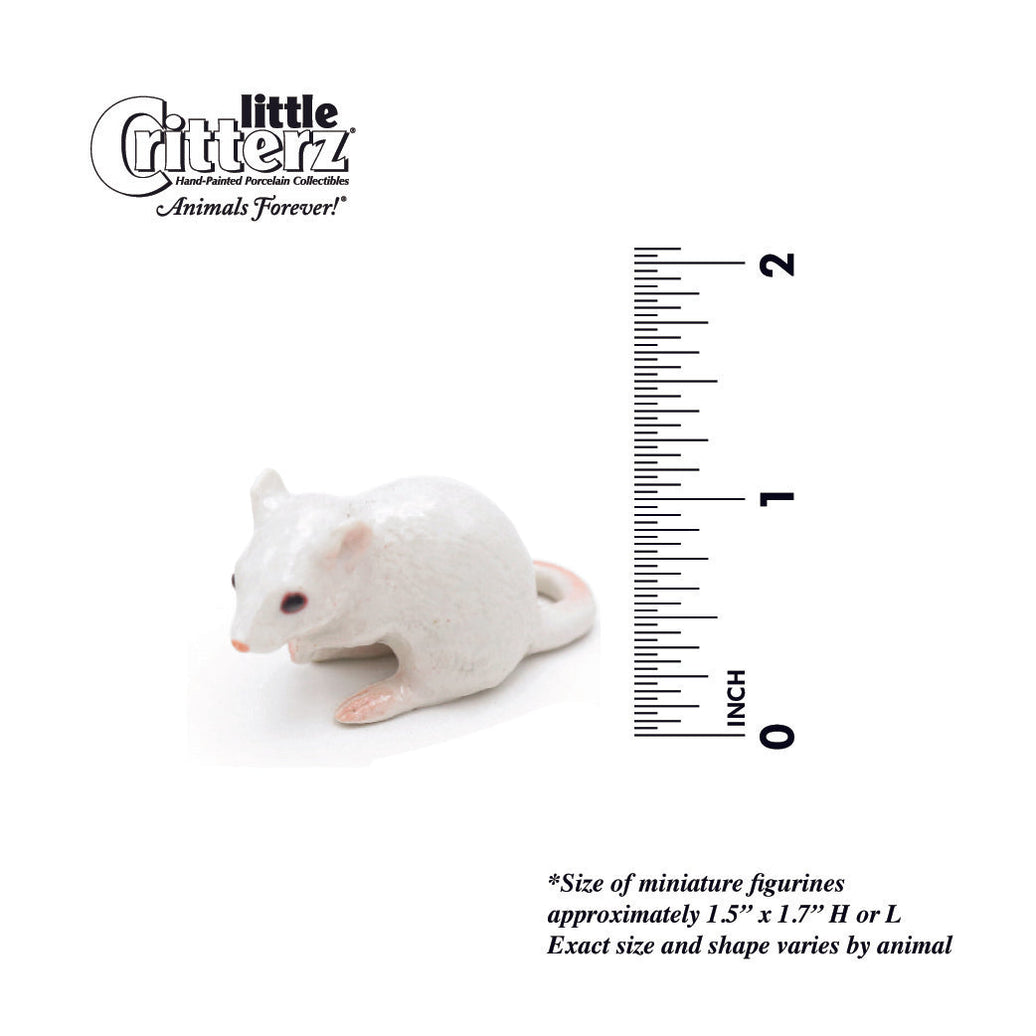 White Ceramic Mouse Figurine - Miniature Porcelain Mouse — Little Critterz