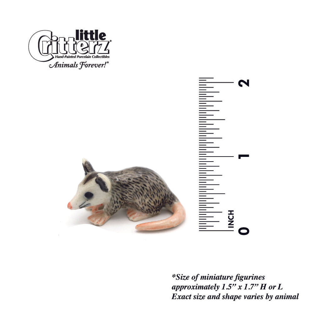 Opossum Porcelain Figurine - Handcrafted Miniatures — Little Critterz