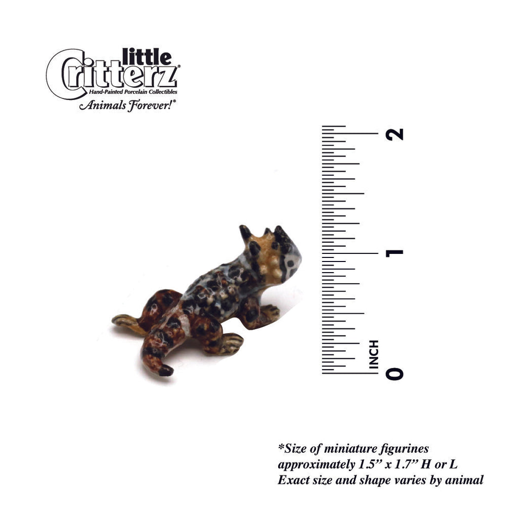 Porcelain Horned Toad - Handcrafted Miniatures - Little Critterz