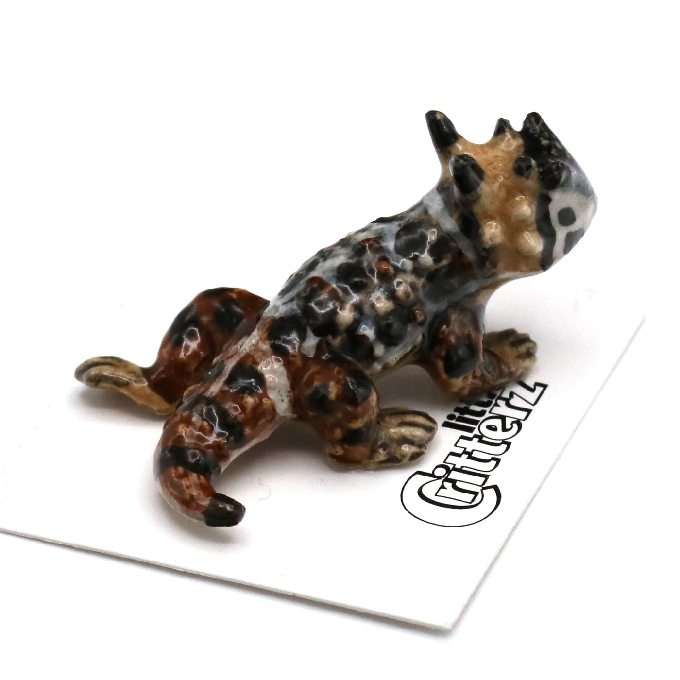 Porcelain Horned Toad - Handcrafted Miniatures - Little Critterz