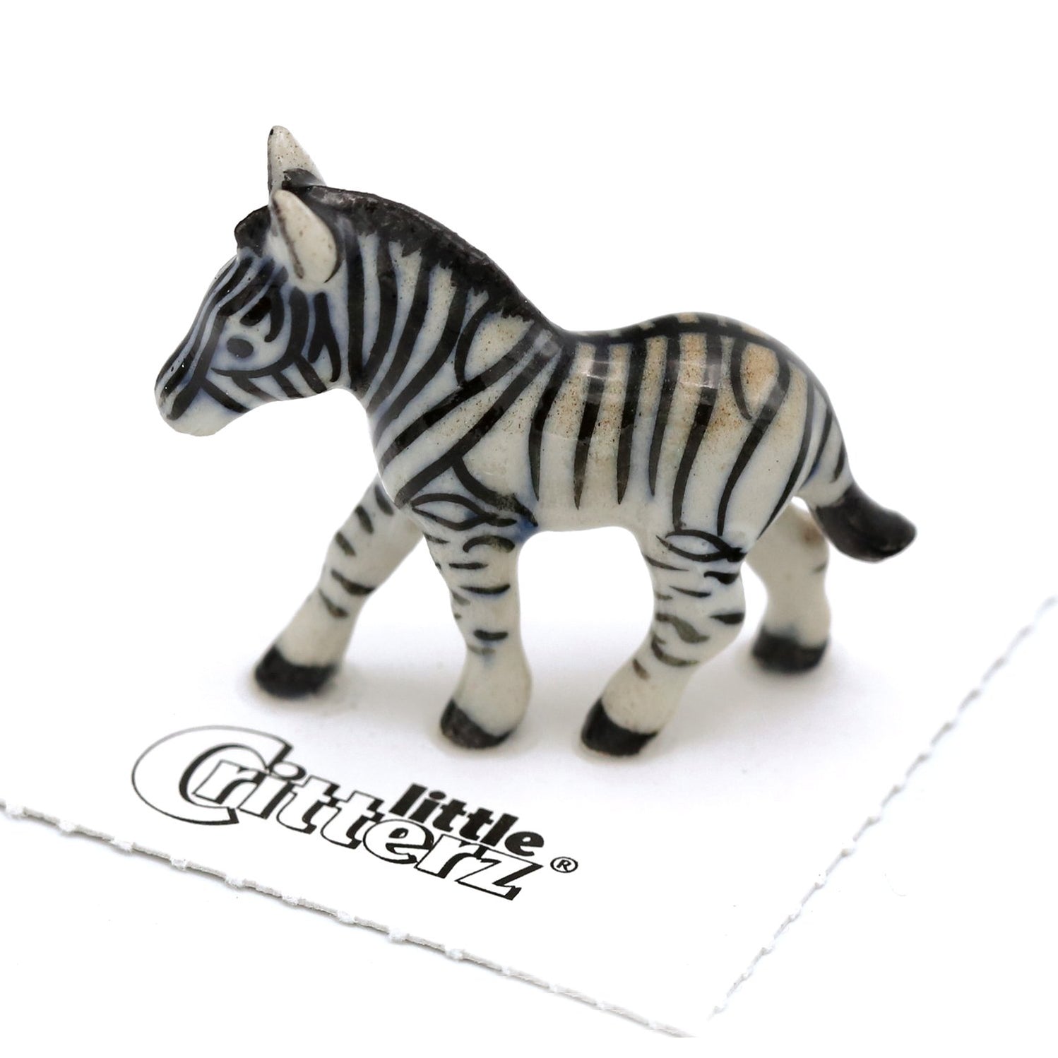 Zebra Figurine - Porcelain Animal Miniatures — Little Critterz