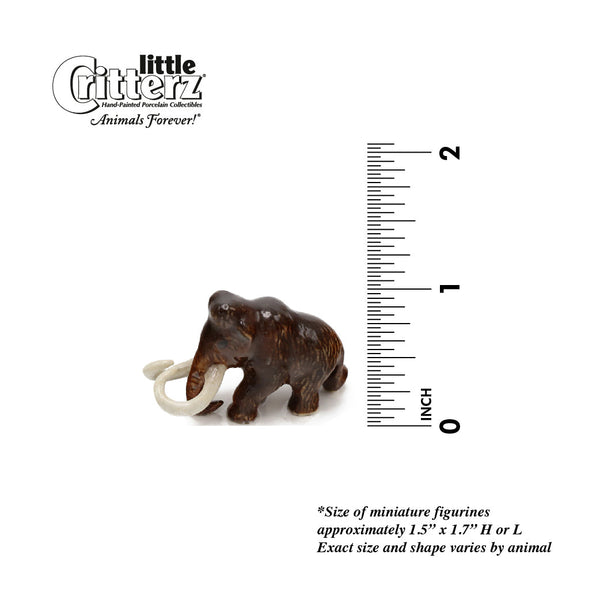 Porcelain Woolly Mammoth Figurine - Prehistoric Animal Miniatures