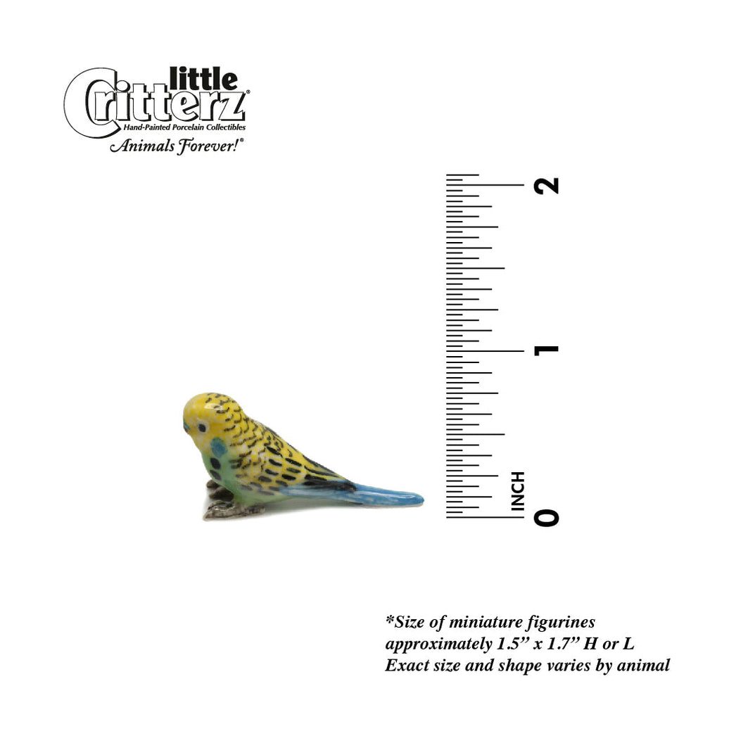 Parakeet Porcelain Figurine - Collectible Bird Miniatures — Little Critterz